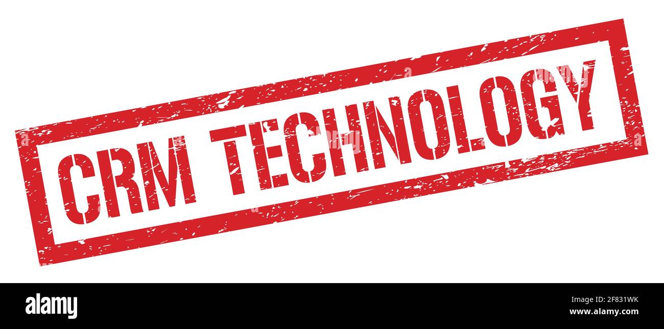 CRM TECHNOLOGY red grungy rectangle stamp sign Stock Photo - Alamy