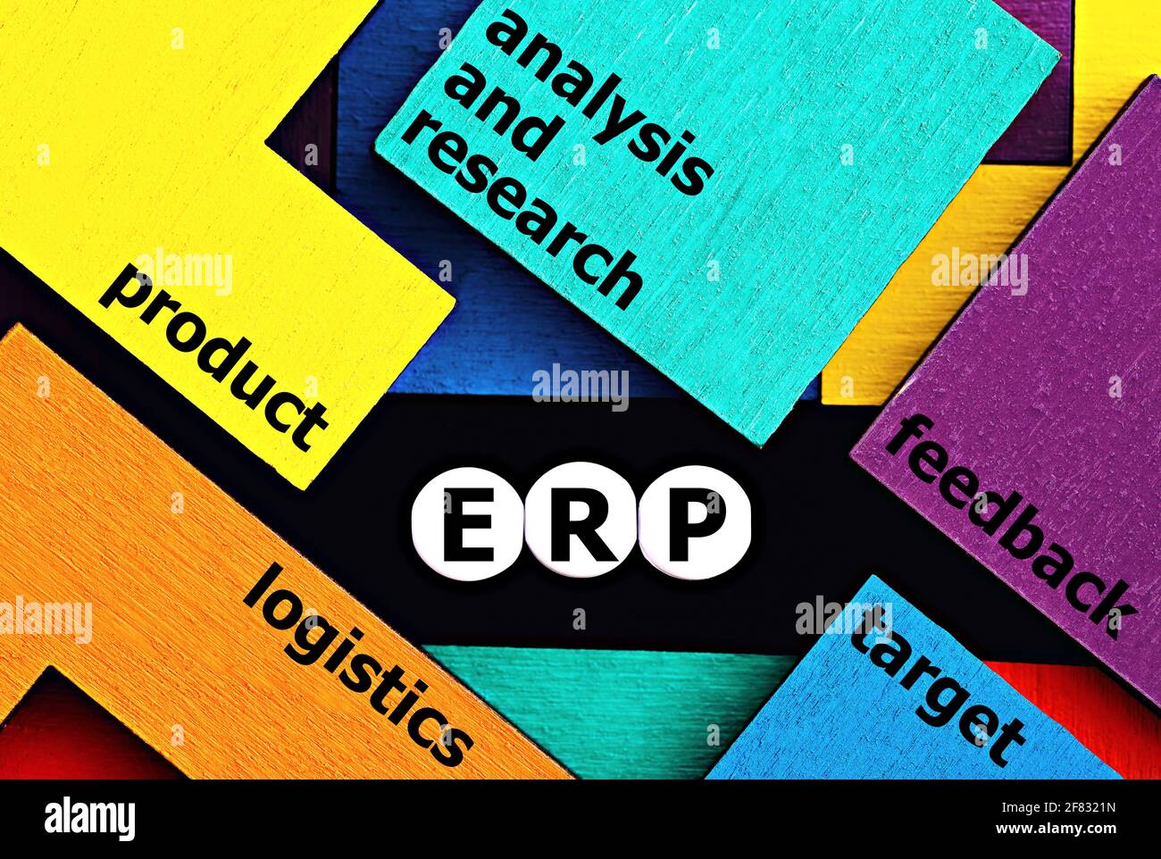 photo on erp (enterprise resource planning) theme. the abbreviation ...