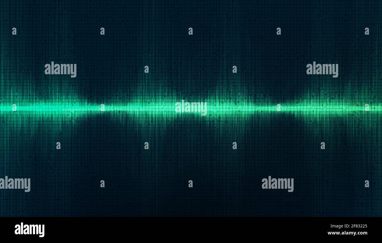 Green Digital Sound Wave Background,technology and earthquake wave ...