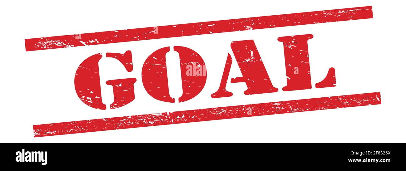 GOAL text on red grungy vintage rubber stamp Stock Photo - Alamy