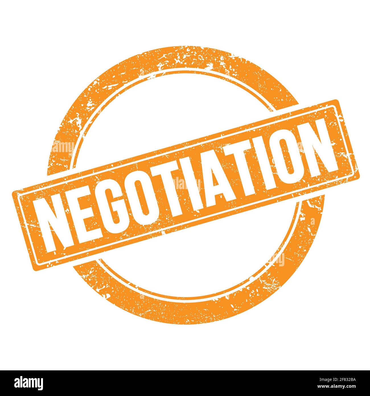 NEGOTIATION text on orange grungy round vintage stamp Stock Photo - Alamy