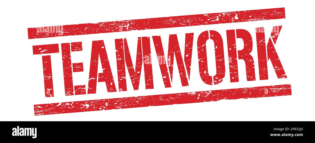 TEAMWORK text on red grungy rectangle stamp sign Stock Photo - Alamy