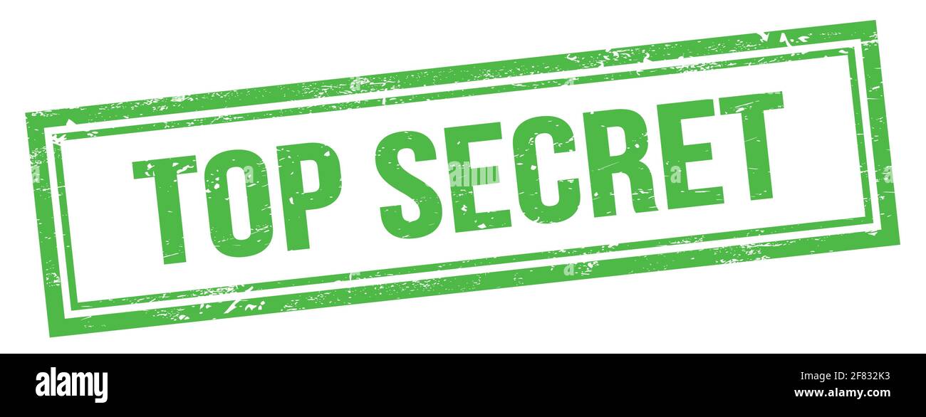 TOP SECRET text on green grungy vintage rectangle stamp Stock Photo - Alamy