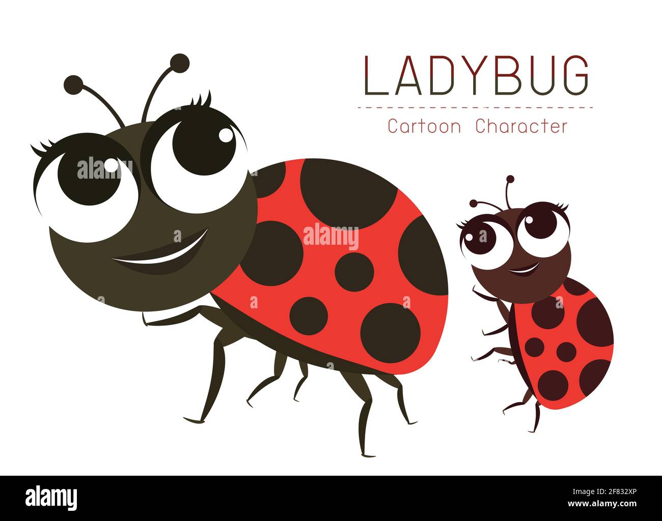 Vector Ladybug Cartoon Character design Cute style concept Stock Vector ...