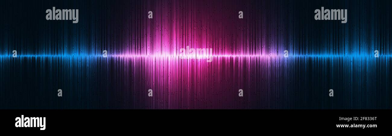 Panorama Sound Wave on Light Background,technology and earthquake wave ...