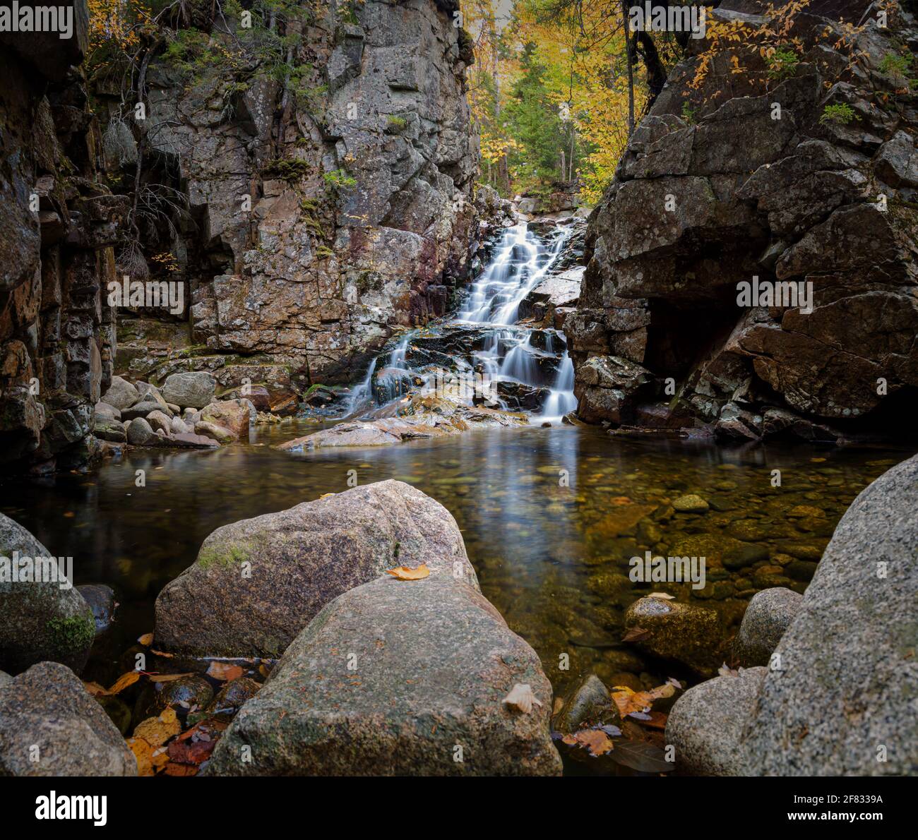 Waterfalls of New Hampshire in Fall Season Stock Photo - Alamy