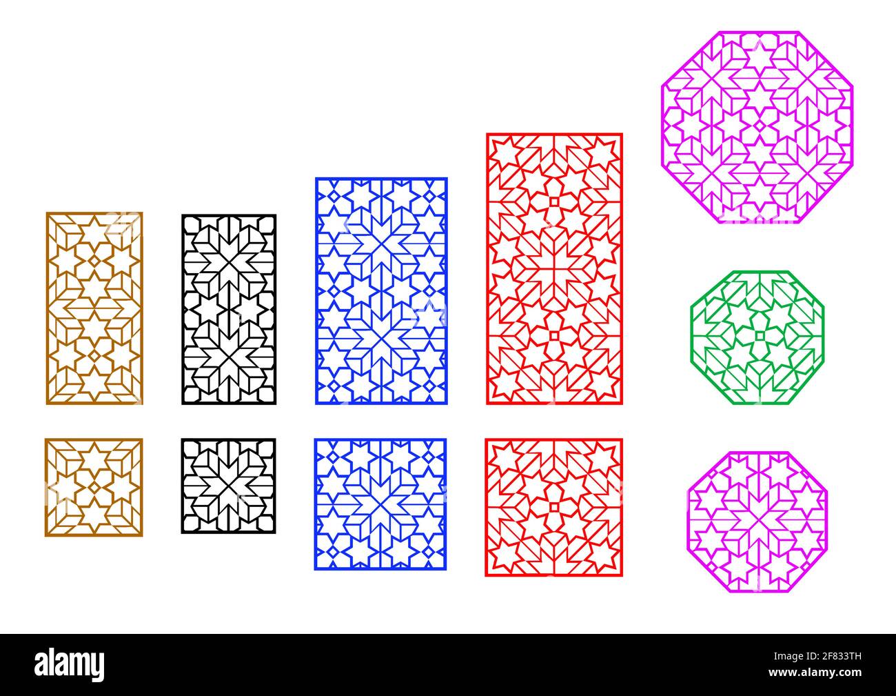 Set of Islamic Window Frame in vector art design Stock Vector Image ...