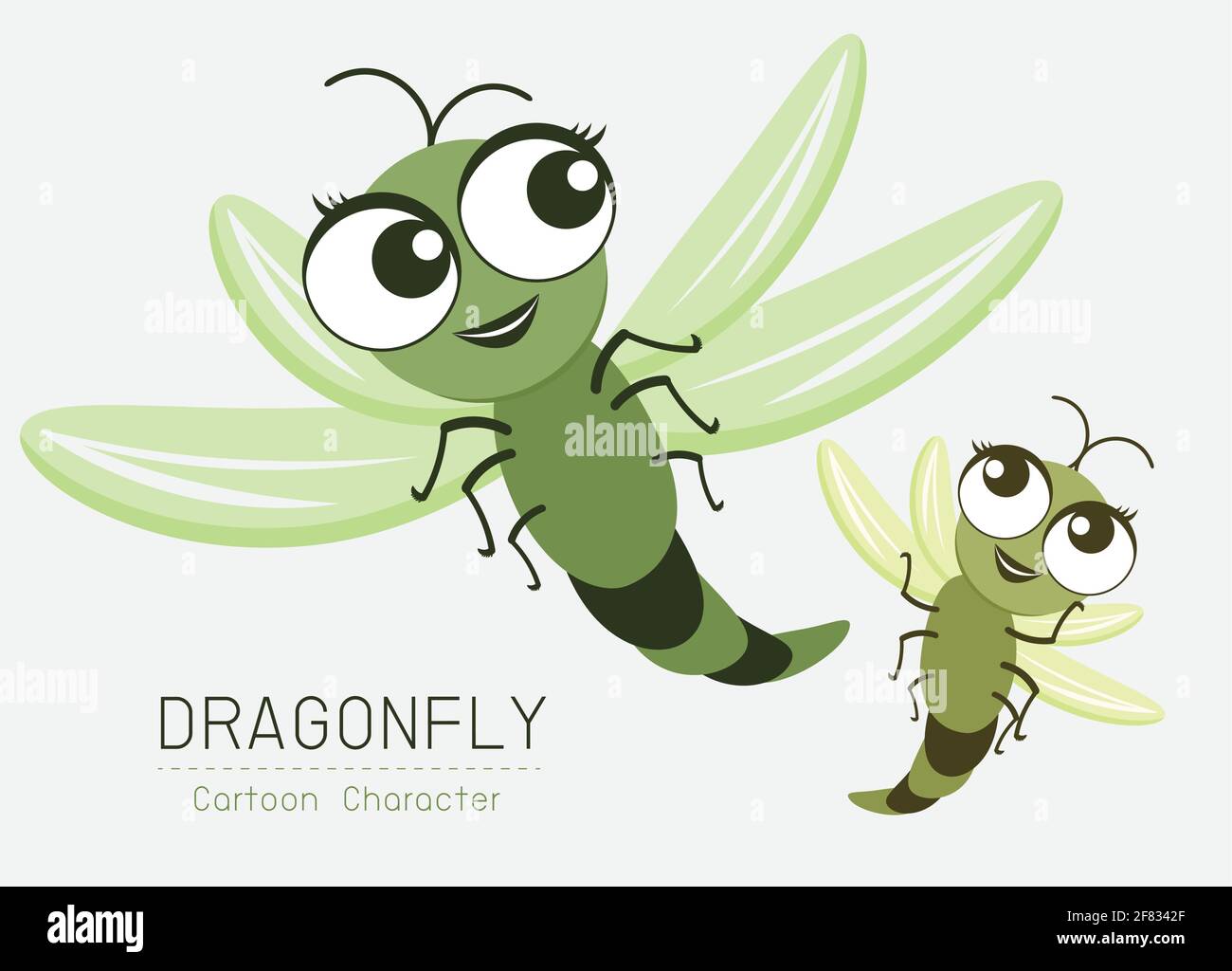 Vector Dragonfly Cartoon Character design; Cute style concept Stock ...