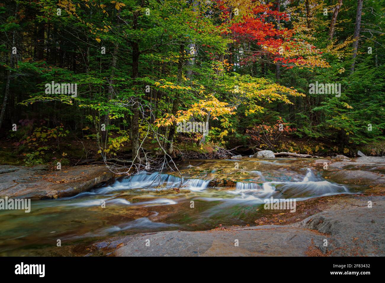 Waterfalls of New Hampshire in Fall Season Stock Photo - Alamy