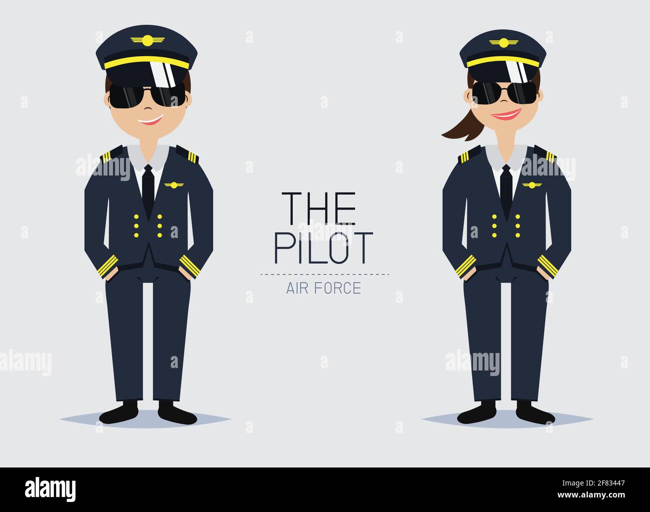 Vector The Pilot Officer with Uniform,Smart style,Cartoon Character ...