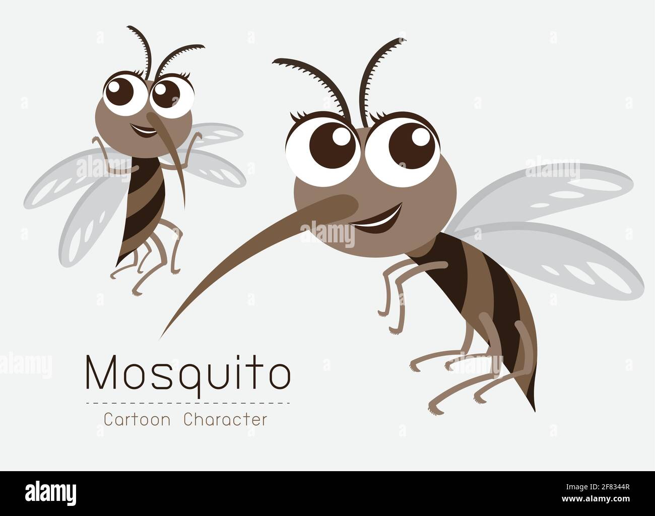 Vector Mosquito Cartoon Character design; Cute style concept Stock ...