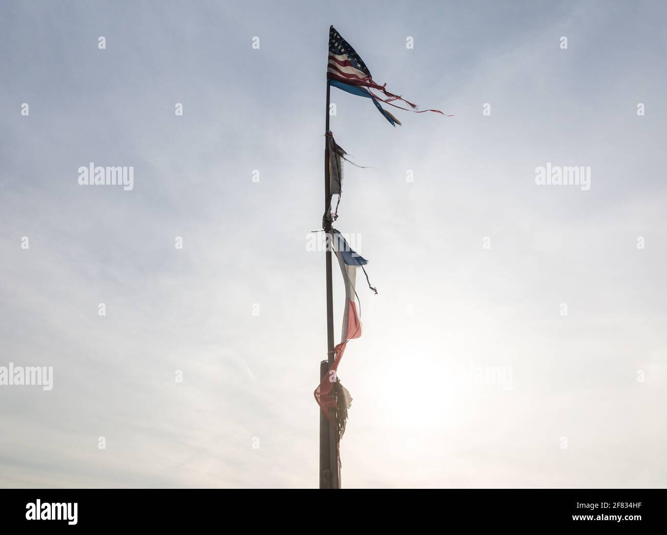 Destroyed american flag hi-res stock photography and images - Alamy