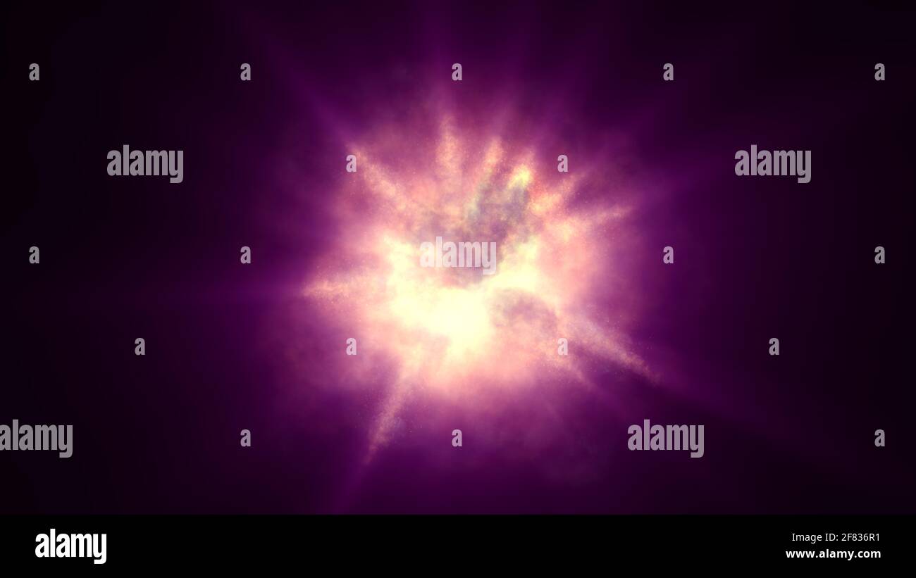 fire flame ball explosion in space, abstract illustration Stock Photo ...