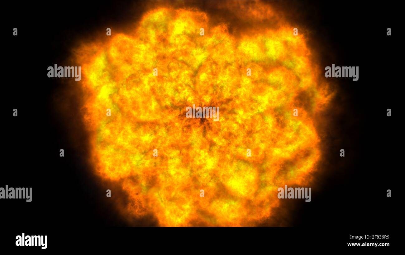 fire flame ball explosion in space, abstract illustration Stock Photo ...