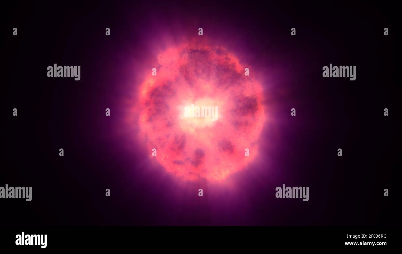 fire flame ball explosion in space, abstract illustration Stock Photo ...