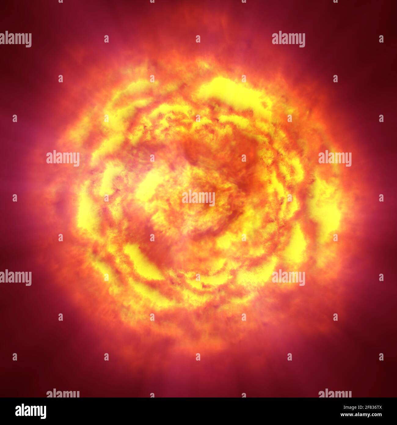 fire flame ball explosion in space, abstract illustration Stock Photo ...