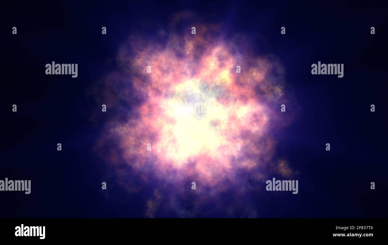 fire flame ball explosion in space, abstract illustration Stock Photo ...