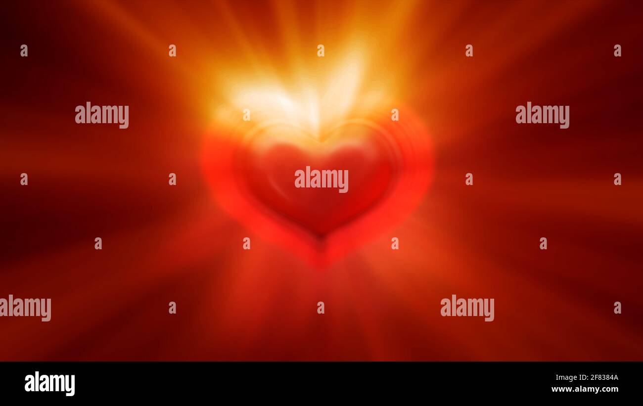 Heart Neon Glow light ray, illustration render Stock Photo - Alamy