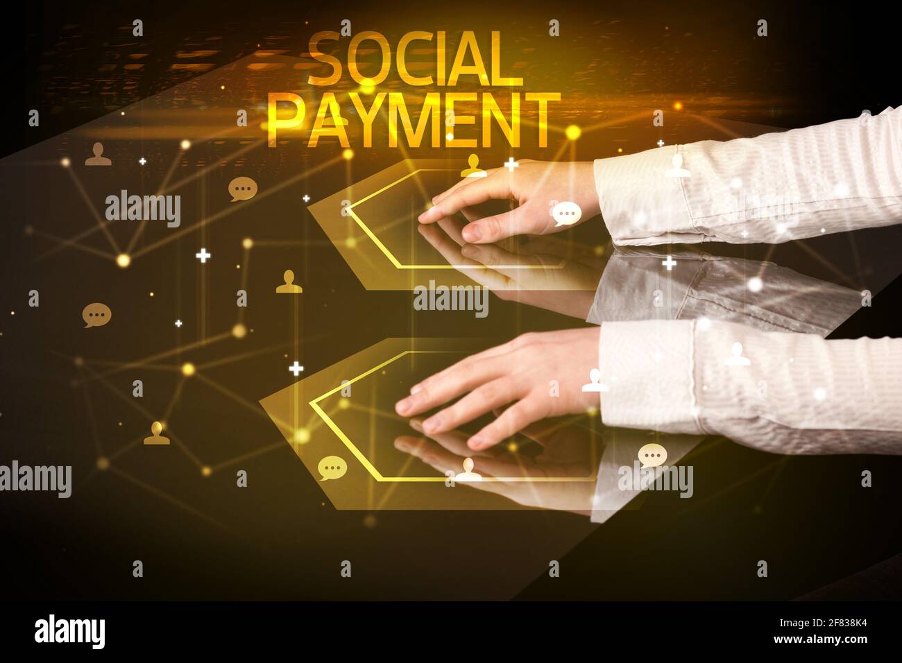 Navigating social networking with social icons Stock Photo - Alamy