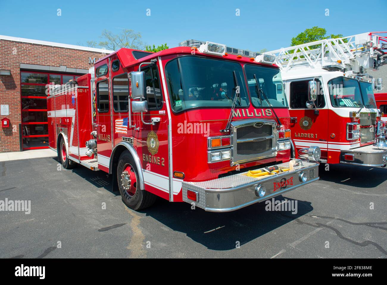Fire Trucks in Fire Department in Millis, Massachusetts MA, USA Stock ...