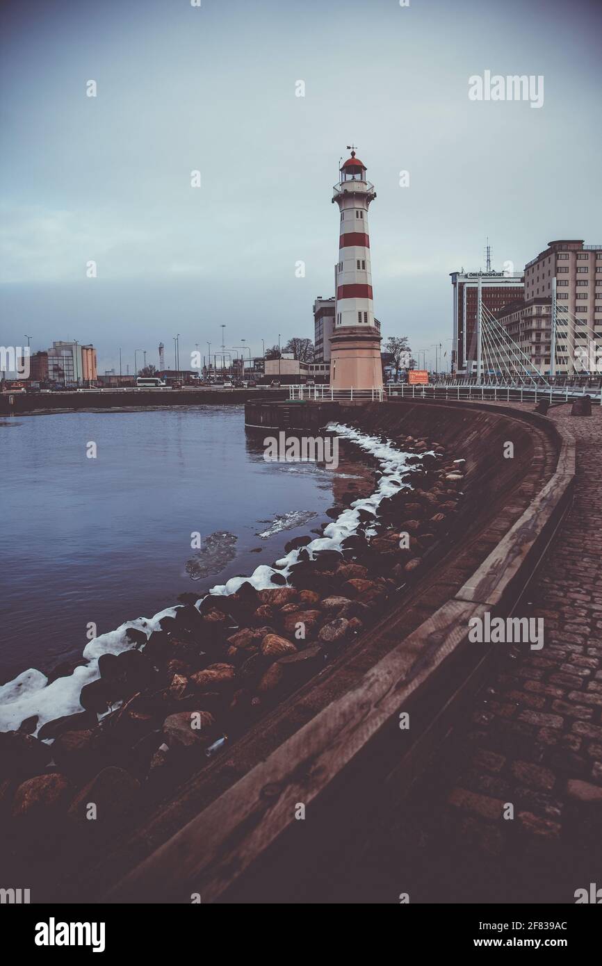 Malmö Lighthouse in Winter in Skåne, Sweden Stock Photo - Alamy