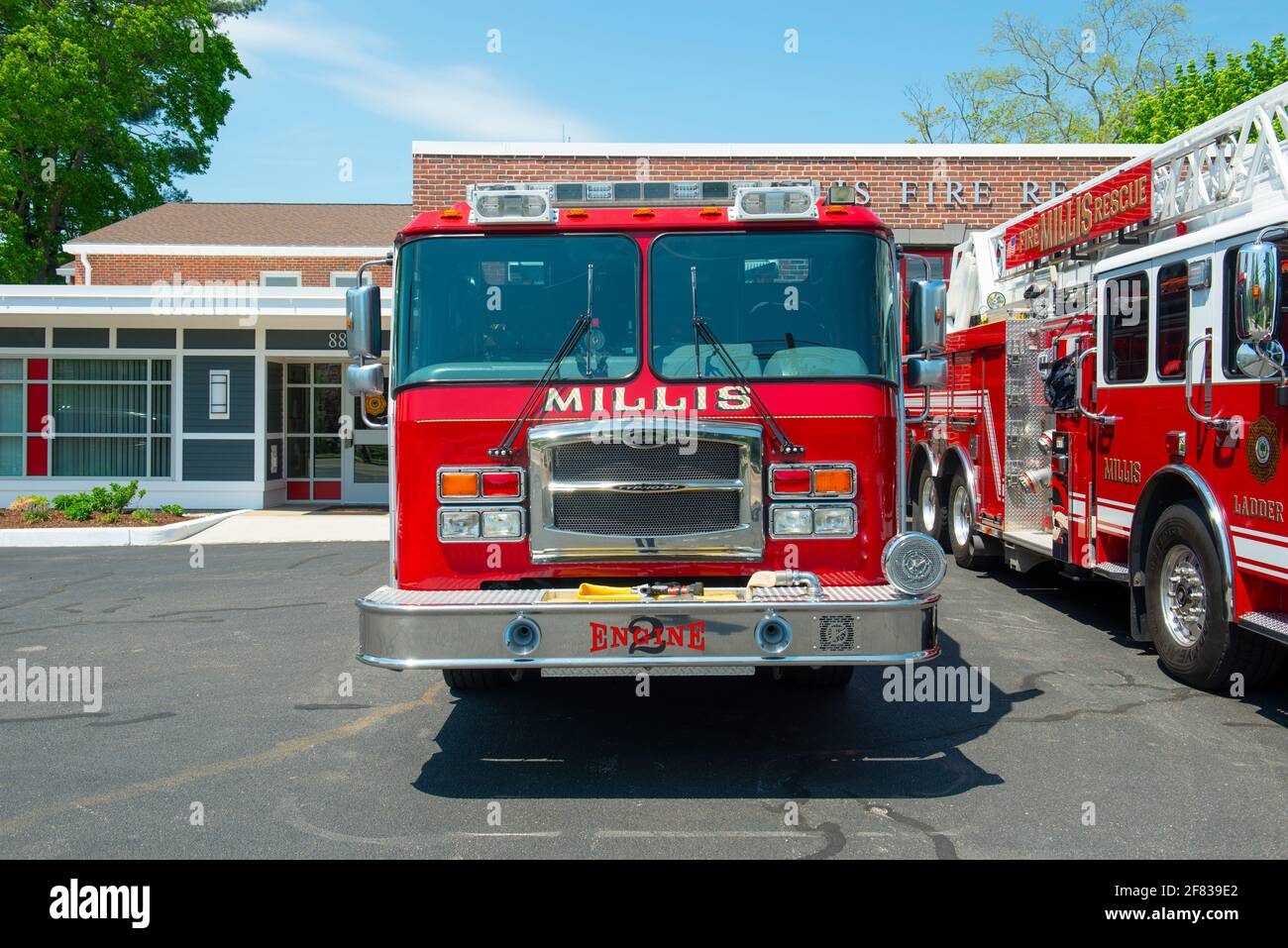 Fire Trucks in Fire Department in Millis, Massachusetts MA, USA Stock ...
