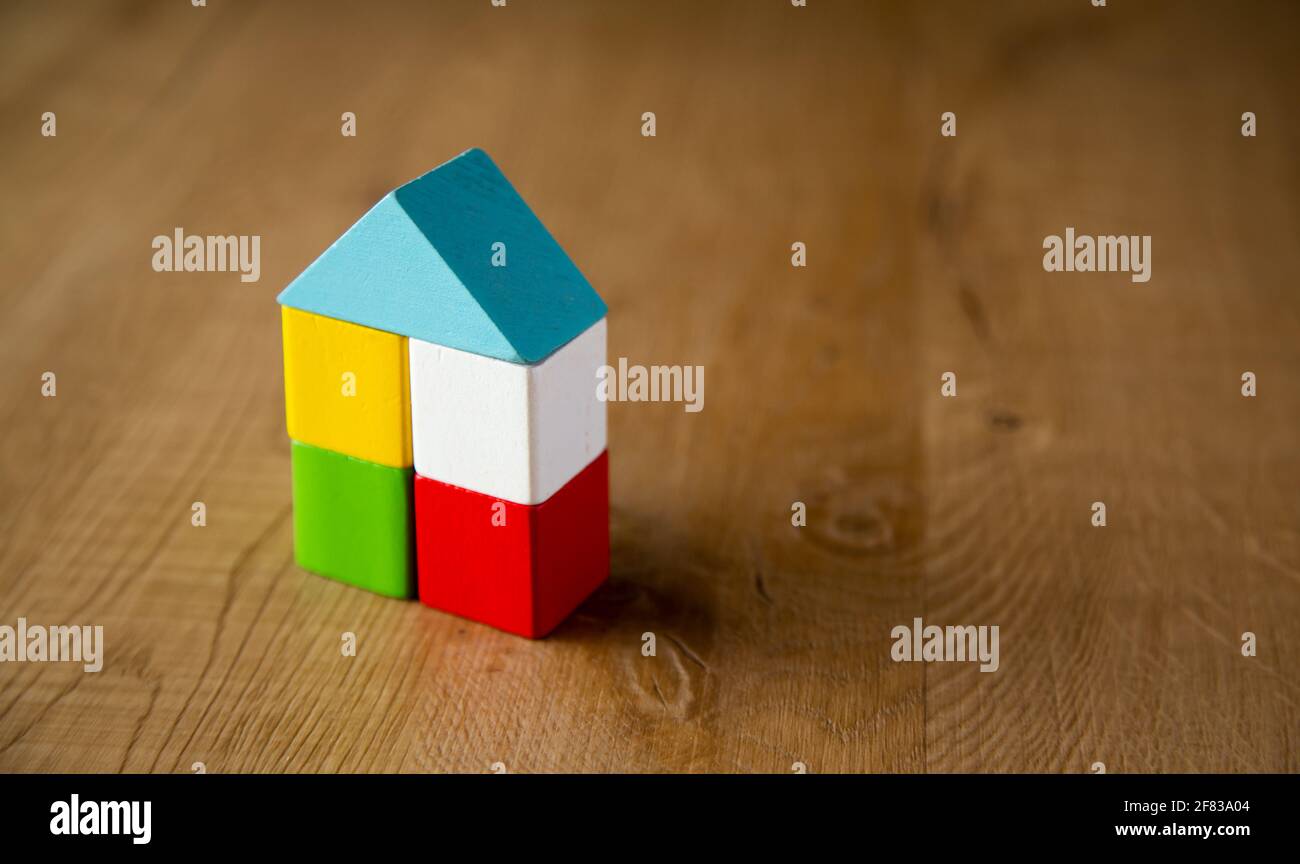 color wooden block form of cube shape Stock Photo - Alamy