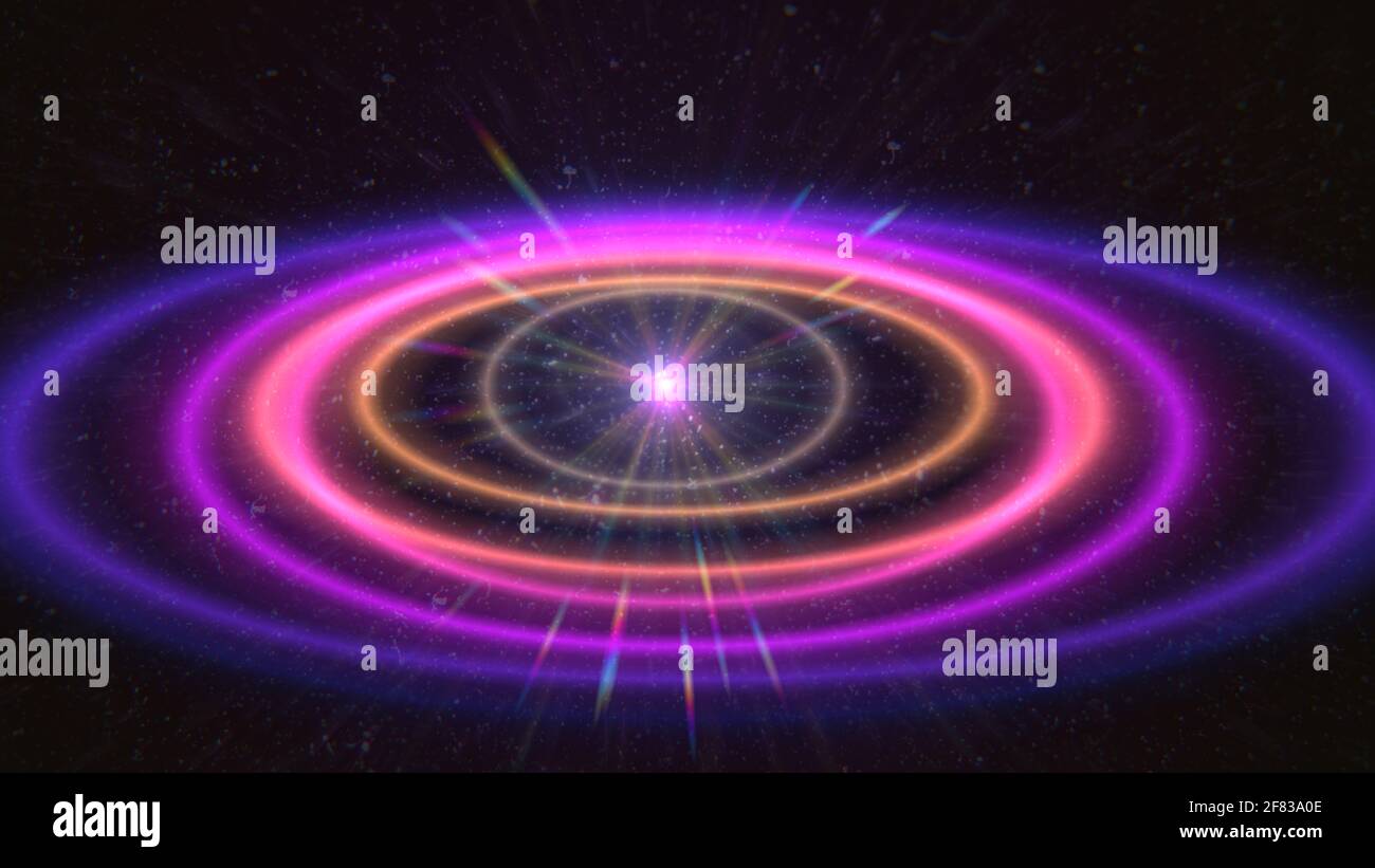 Abstract atom color rings background ray light Stock Photo - Alamy