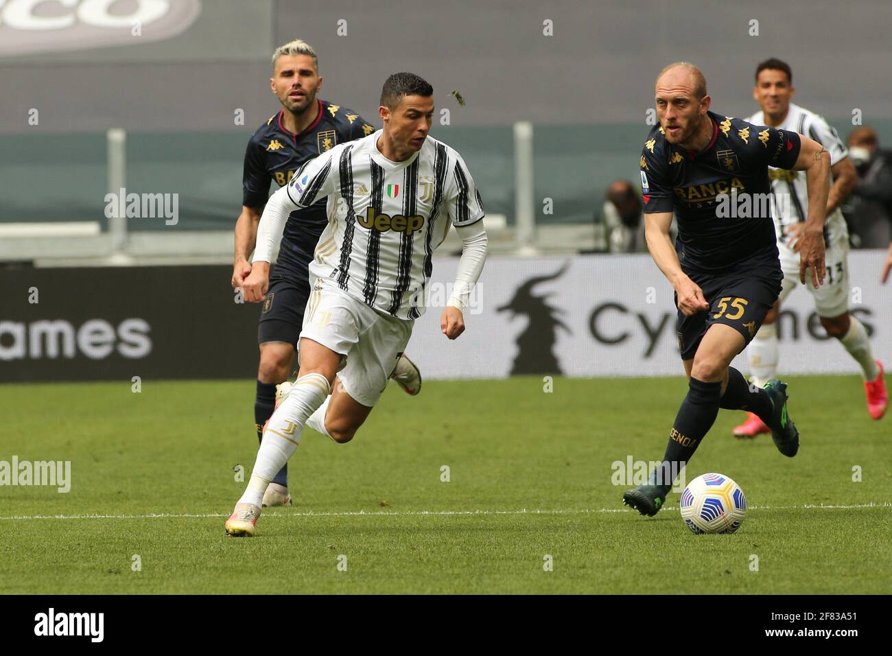Turin, Italy. 11th Apr, 2021. Cristiano Ronaldo (Juventus FC) vs Andrea ...