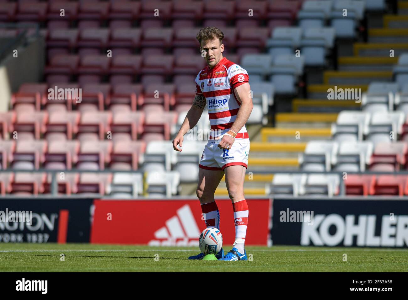 Leigh, UK. 11th Apr, 2021. Ben Reynolds (30) of Leigh Centurions ...