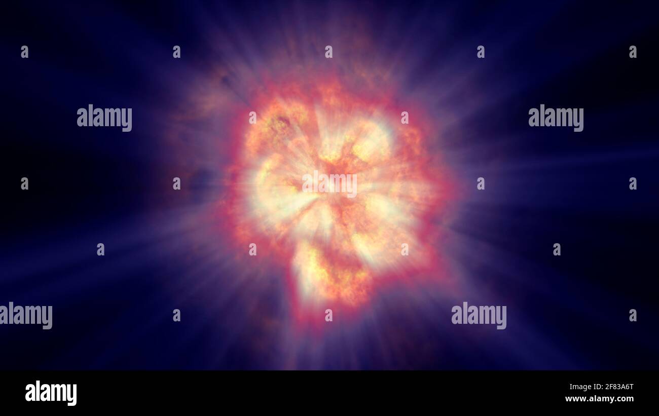 fire flame explosion in space, abstract illustration Stock Photo - Alamy
