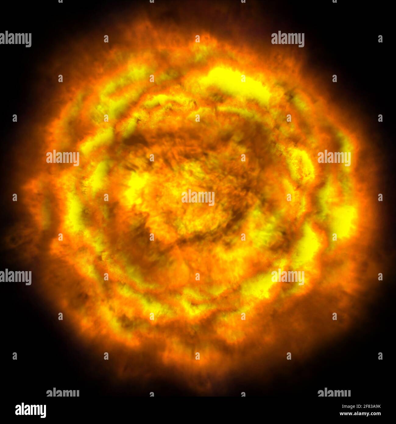 fire flame ball explosion in space, abstract illustration Stock Photo ...