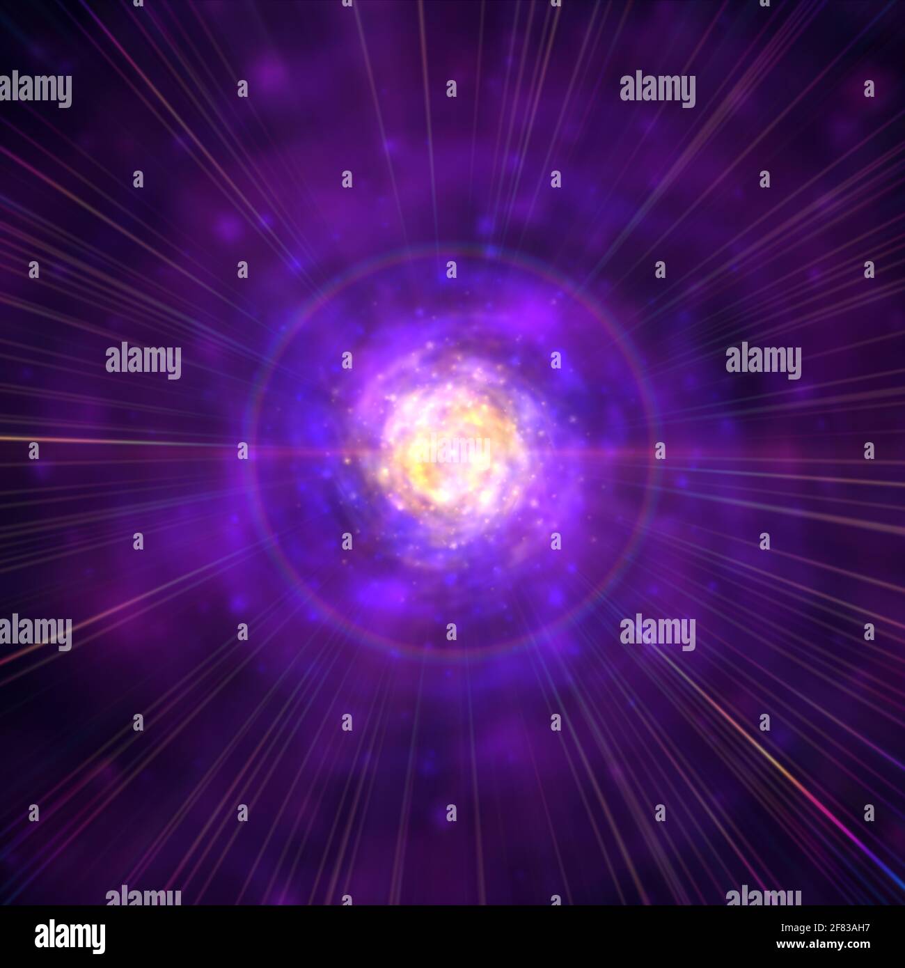 futuristic space particles in bright round energy structure ...