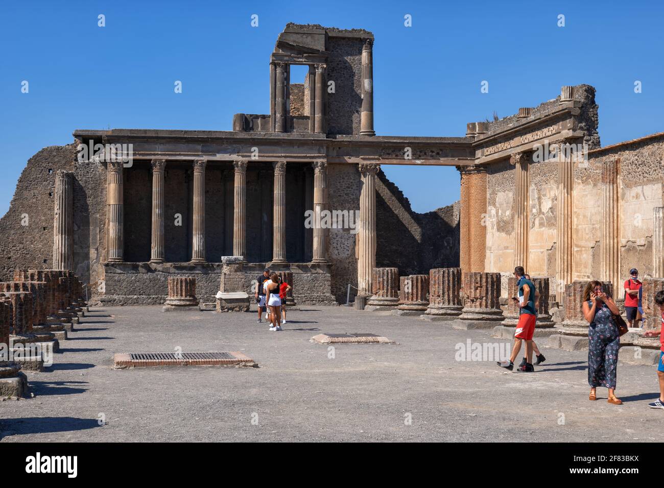 Basilica ruins from 2nd century BC in Pompeii archaeological site ...