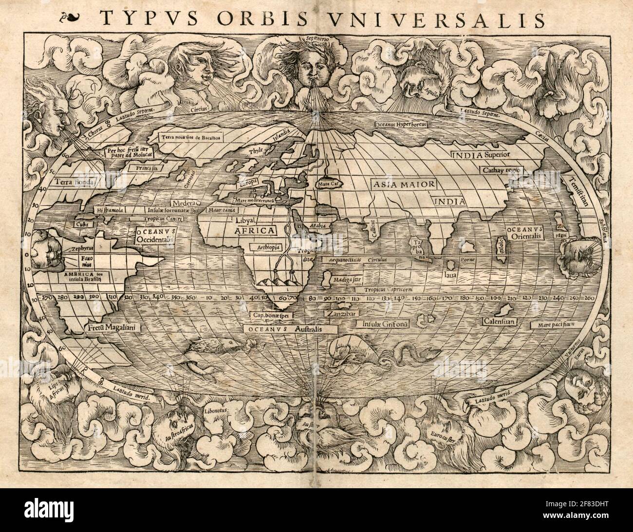 Beautiful vintage hand drawn map illustration of World from Geographia ...