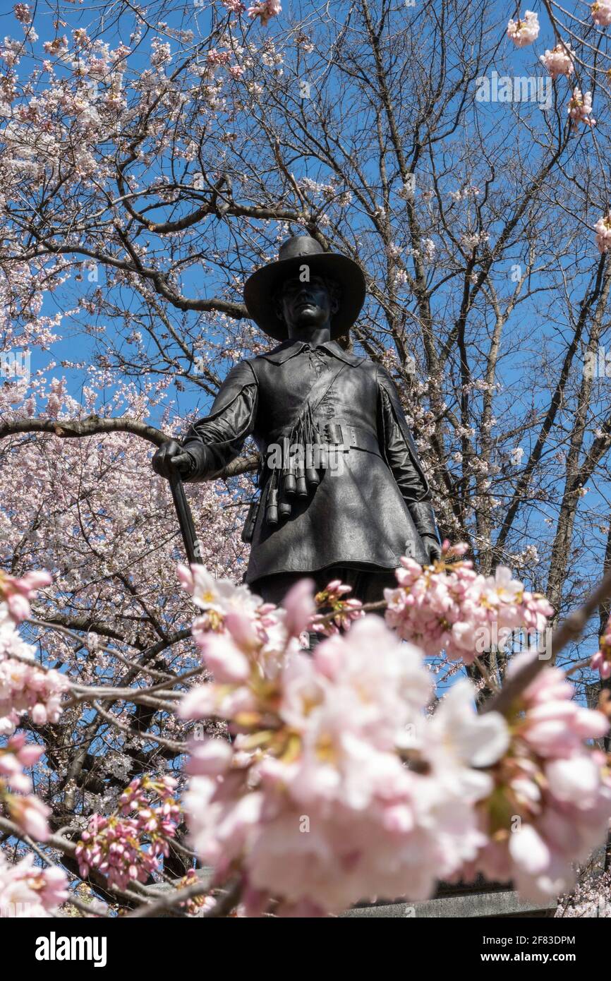 The Pilgrim Statue, Pilgrim Hill, Central Park, NYC Stock Photo - Alamy