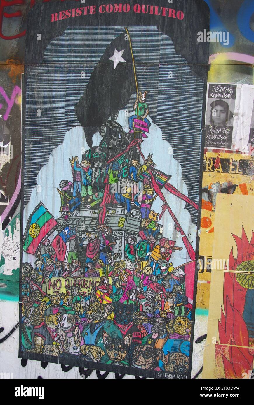 Street protest art in Santiago, Chile Stock Photo - Alamy