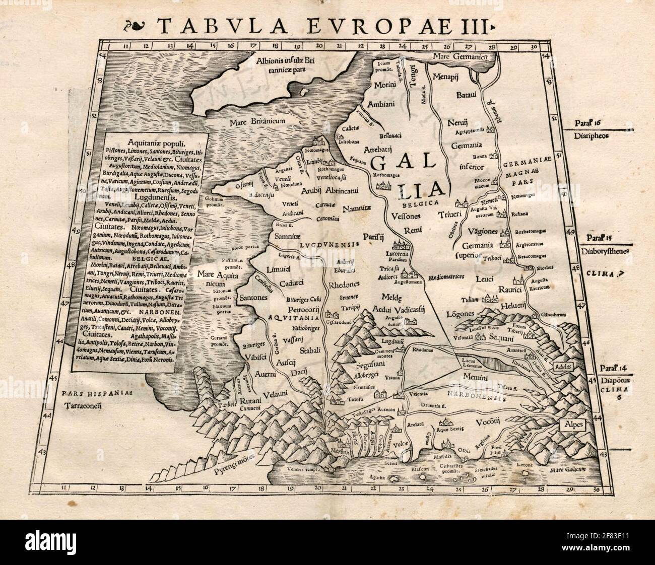 Beautiful vintage hand drawn map illustration of Europe from Geographia ...