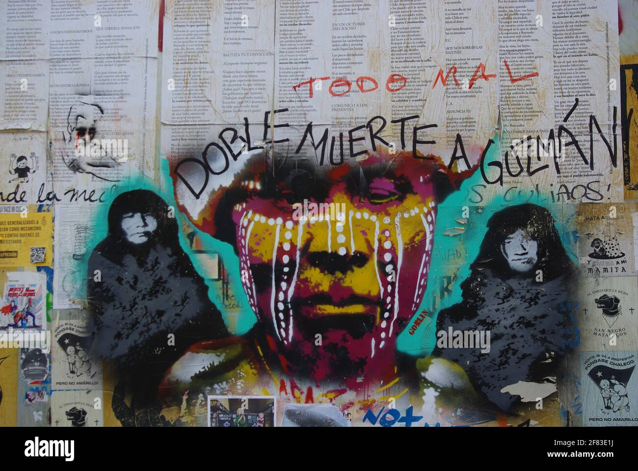Street protest art in Santiago, Chile Stock Photo - Alamy