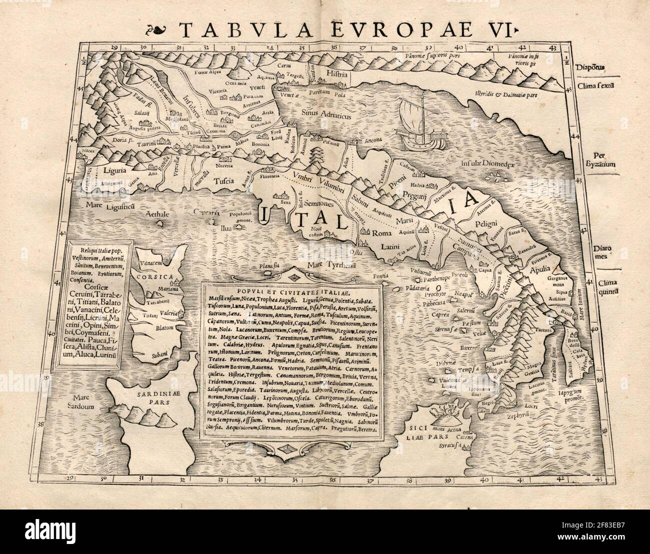 Beautiful vintage hand drawn map illustration of Europe from Geographia ...