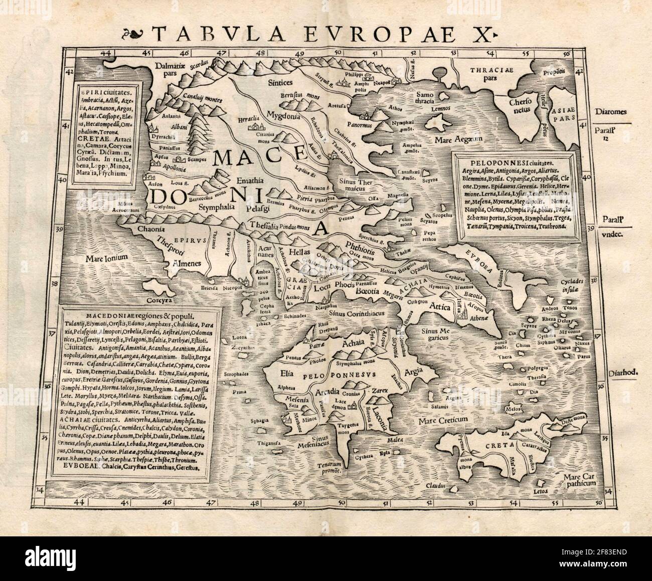 Beautiful vintage hand drawn map illustration of Europe from Geographia ...