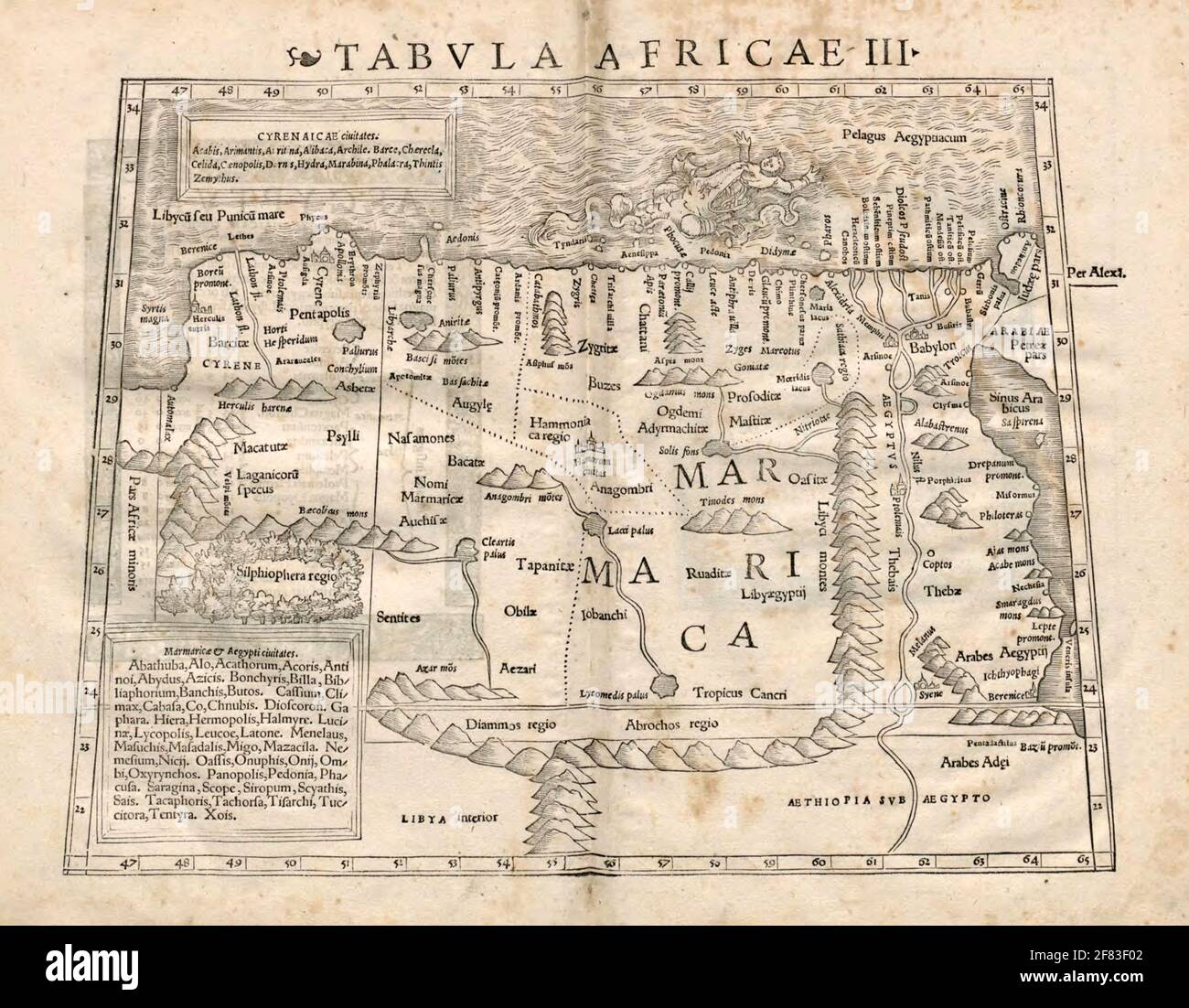 Beautiful vintage hand drawn map illustration of Africa from Geographia ...