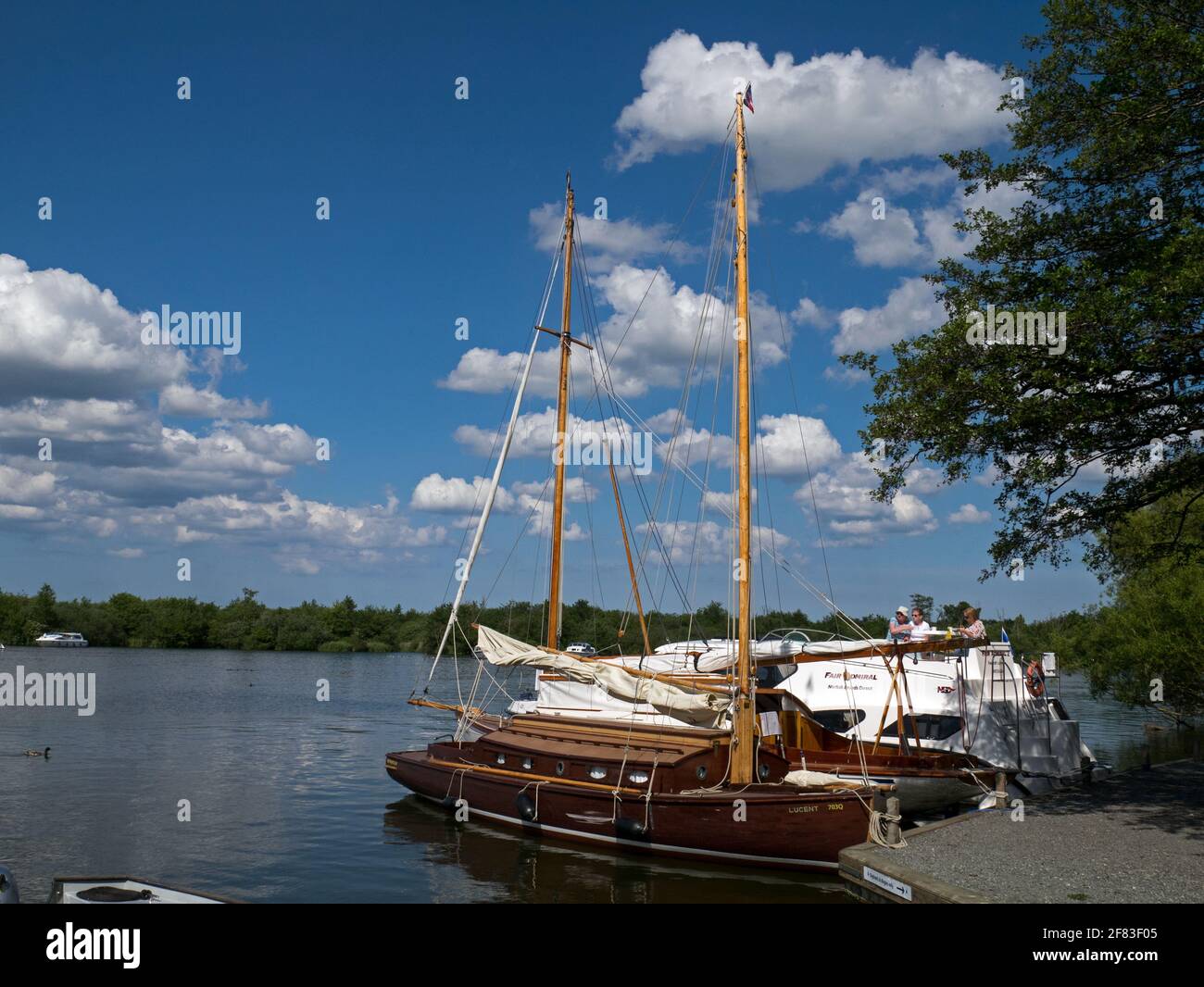 The Picturesque Malthouse Broad with its moored sailing boats, part of ...