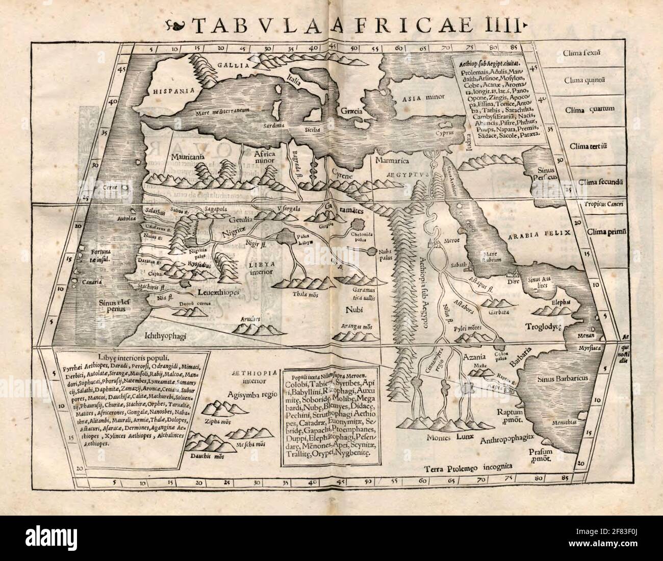 Beautiful vintage hand drawn map illustration of Africa from Geographia ...