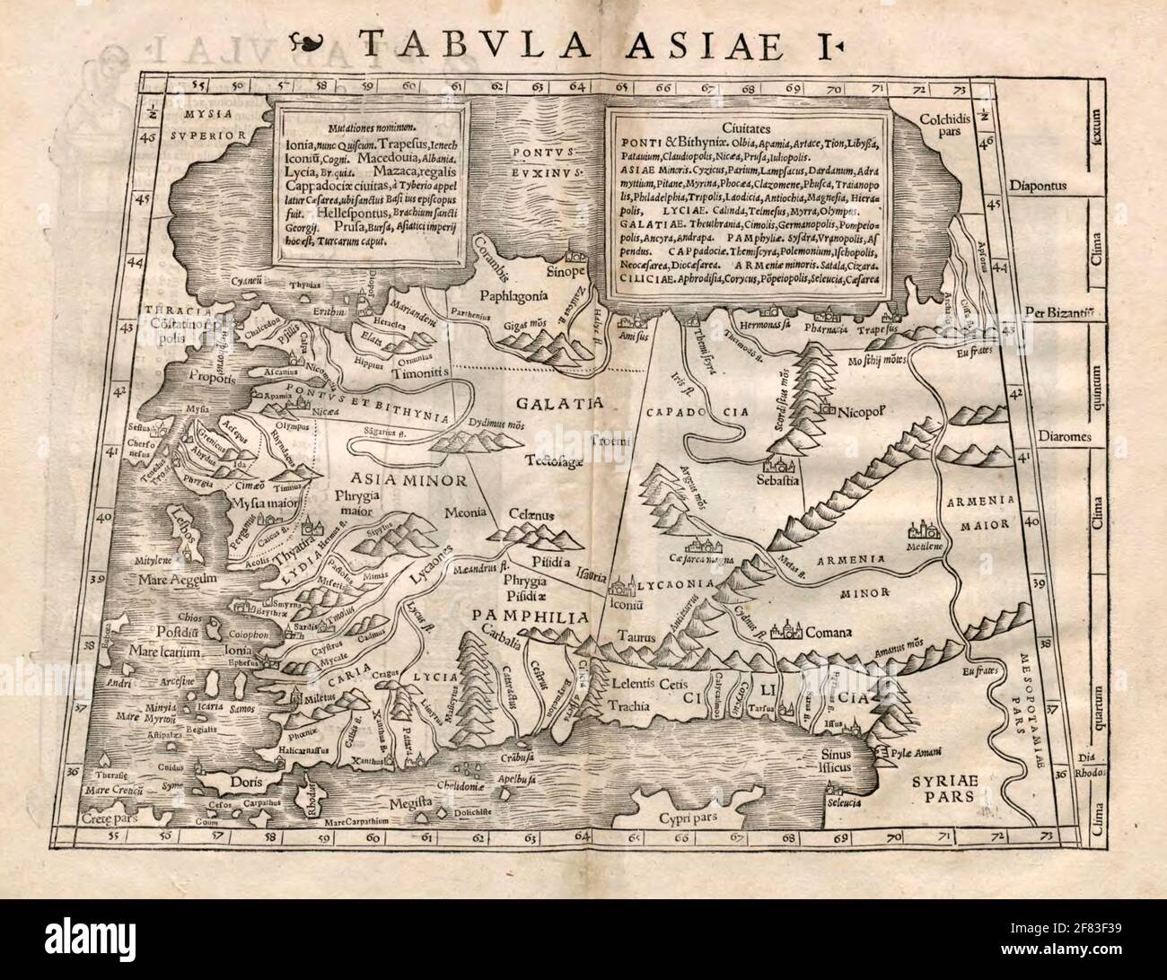 Beautiful vintage hand drawn map illustration of Asia from Geographia ...