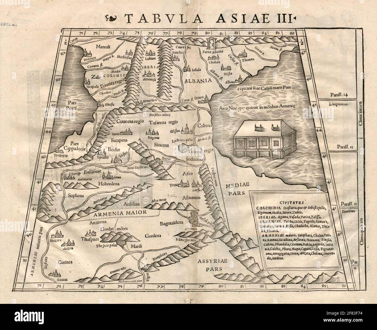 Beautiful vintage hand drawn map illustration of Asia from Geographia ...