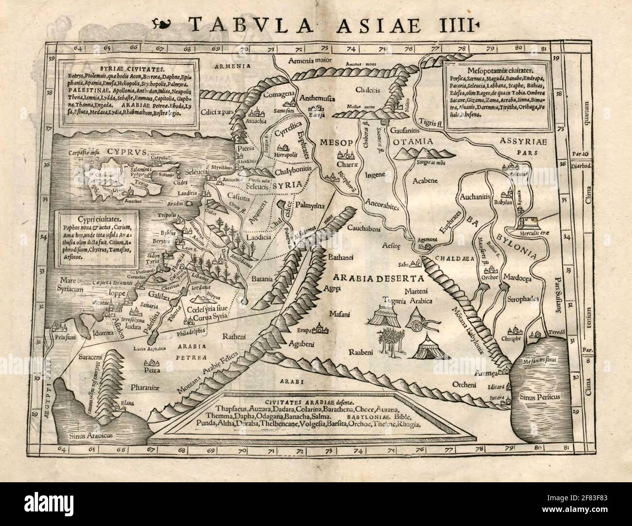 Beautiful vintage hand drawn map illustration of Asia from Geographia ...