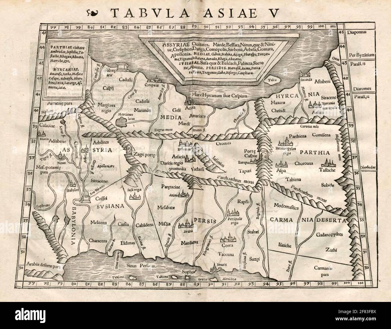 Beautiful vintage hand drawn map illustration of Asia from Geographia ...