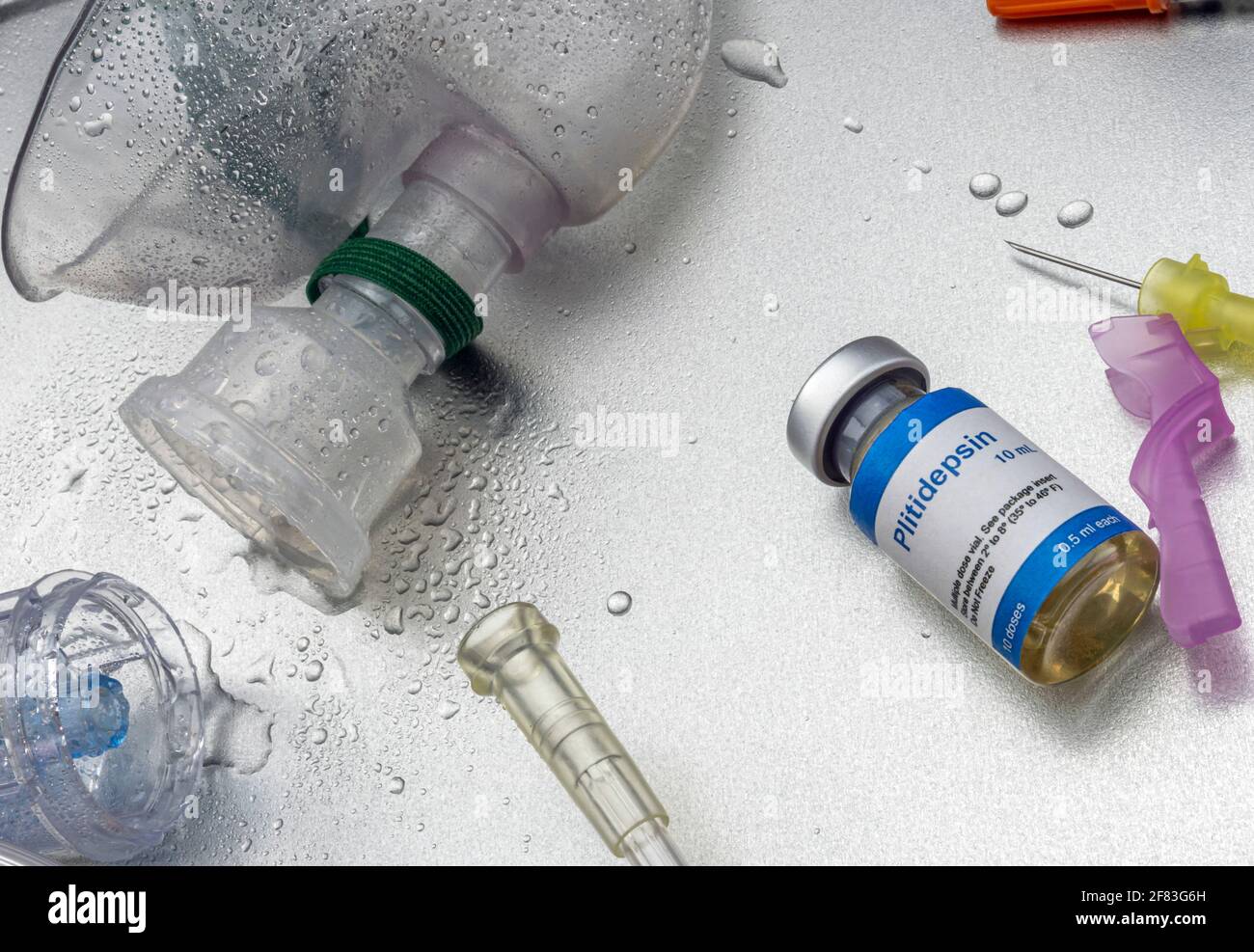 vial with antiviral chemical compound plitidepsin, This formulation has ...