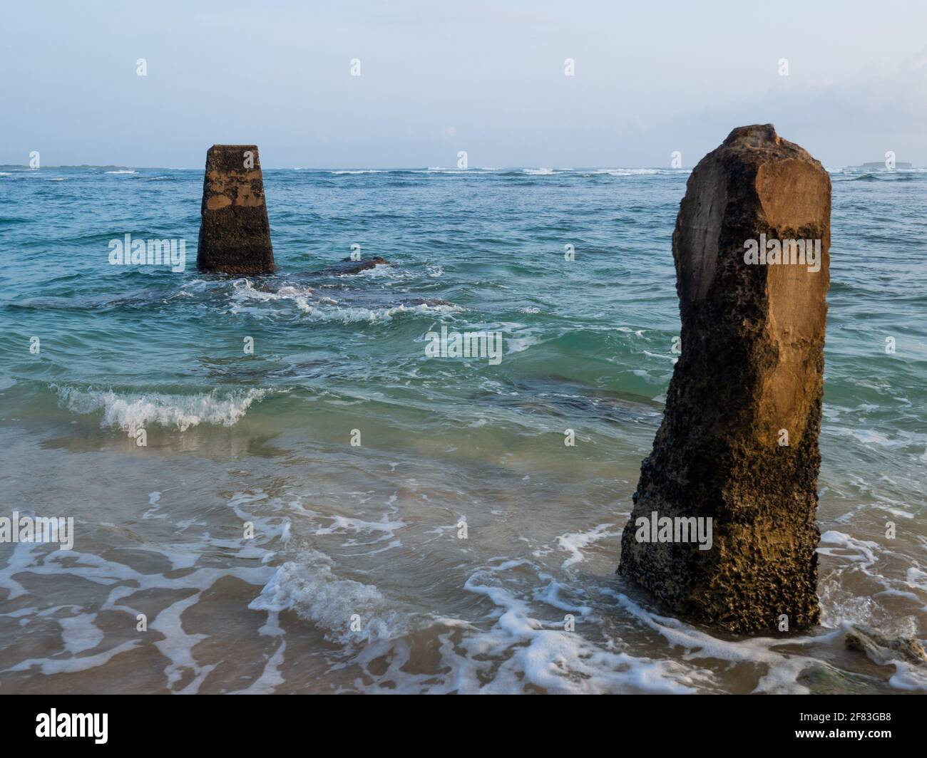 ancien structure made out of concrete coming out of the water Stock ...